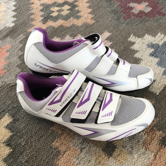 Venzo | Shoes | Venzo White Purple Cycling Shoes | Poshmark